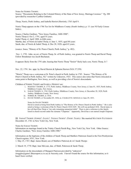 Notes for NORRIS THORPE: