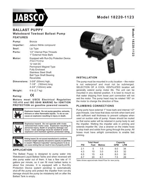 Model 18220-1123 - Depco Pump Company