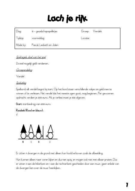 Lach je rijk - Spelen