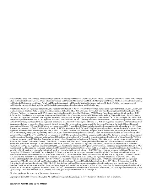 Webmethods Access Webmet 6180