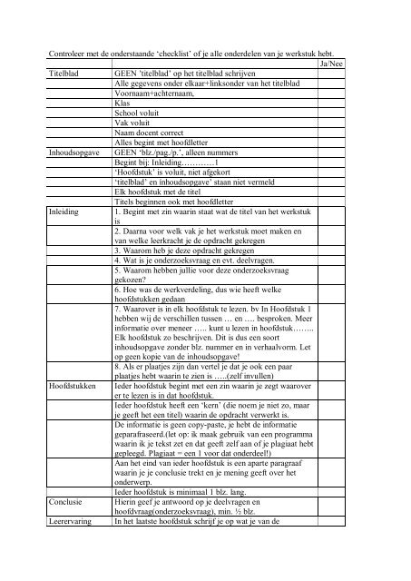 Controleer met de onderstaande 'checklist' of je alle onderdelen van ...
