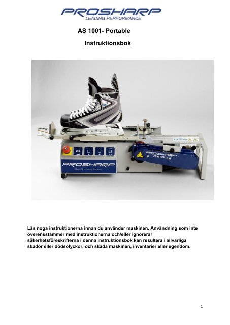 AS 1001- Portable Instruktionsbok - ProSharp