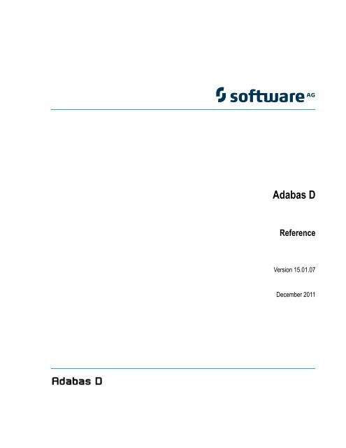 Reference - Software AG Documentation