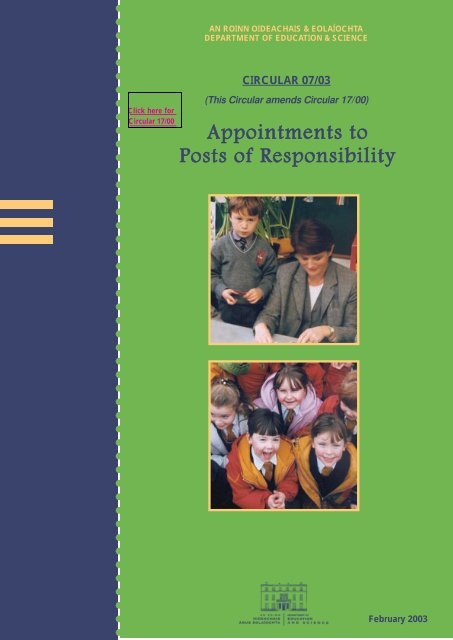 Appointments to Post of Responsibility - Department of Education ...