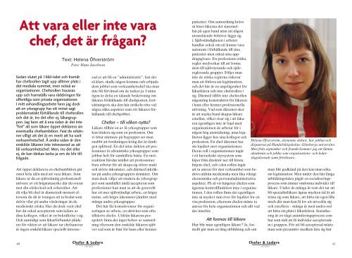 Att vara eller inte vara chef, det är frågan? - Chefer och Ledare