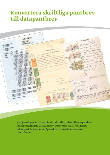 Konvertera skriftliga pantbrev till datapantbrev (pdf) - Lantmäteriet