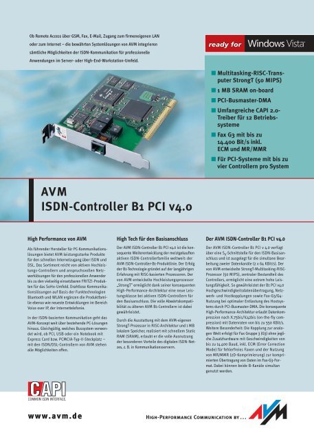 AVM Isdn-Controller B1 PCI v4.0 - Maxdata