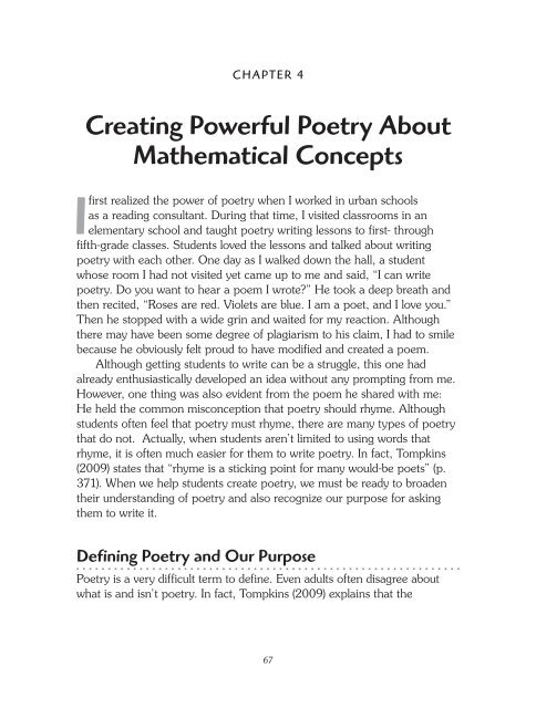 Creating Powerful Poetry About Mathematical Concepts - home set4