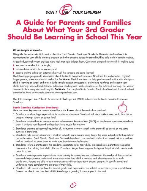 A Guide for Parents and Families About What Your 3rd Grader ...