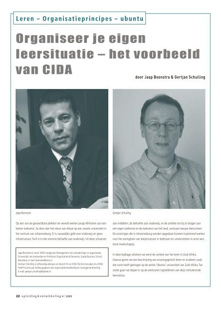 Organiseer je eigen leersituatie – het voorbeeld van ... - Jaap Boonstra