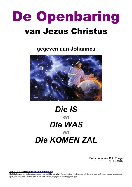 Openbaring, hoofdstuk 1 - Jezus Christus ... - De eindtijdbode