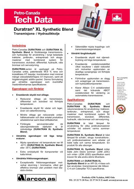 Duratran* XL Synthetic Blend - Arcon AS