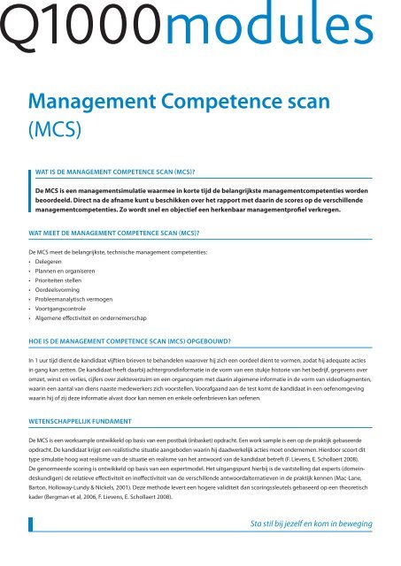 Management Competence scan (MCS) - Meurs HRM