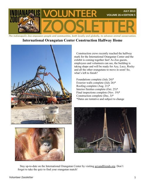 Volunteer Newsletter - Indianapolis Zoo