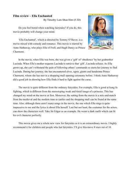 Film review – Ella Enchanted