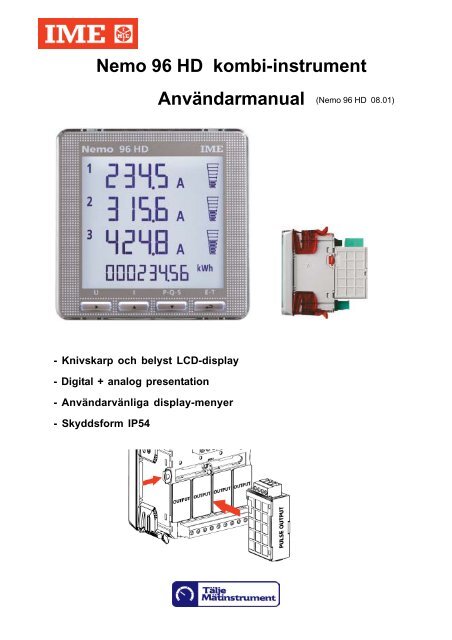 Nemo 96 HD kombi-instrument Användarmanual