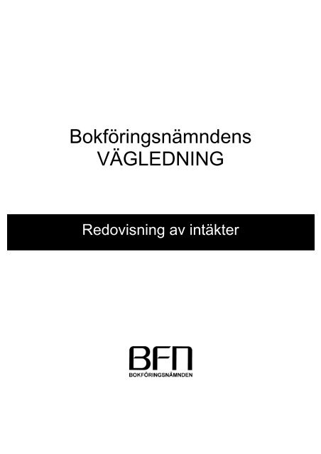Redovisning av intäkter - Bokföringsnämnden