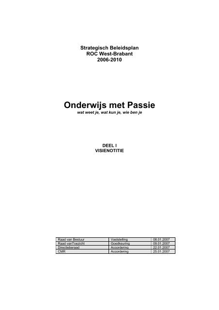 Strategisch Beleidsplan - ROC West-Brabant