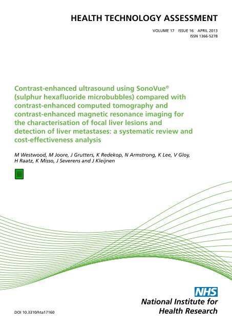 Contrast-enhanced ultrasound using SonoVue - NIHR Journals ...