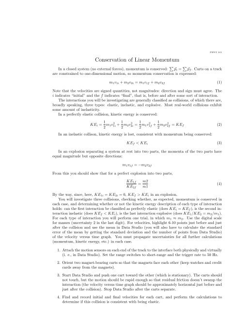 Conservation of Linear Momentum