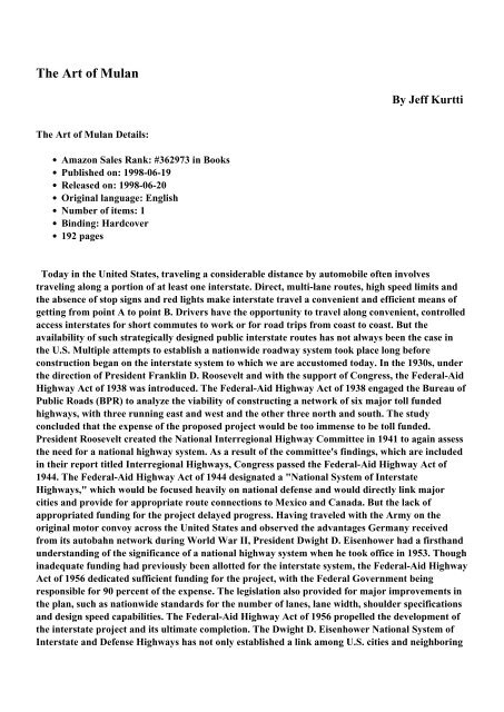 Jeff Kurtti The Art of Mulan