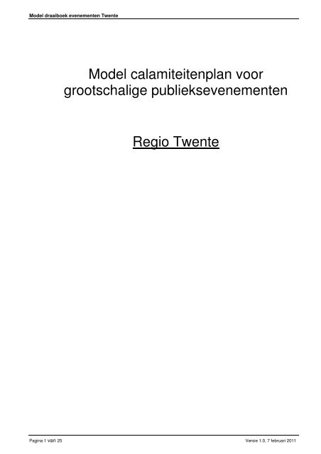 Model calamiteitenplan voor grootschalige publieksevenementen ...