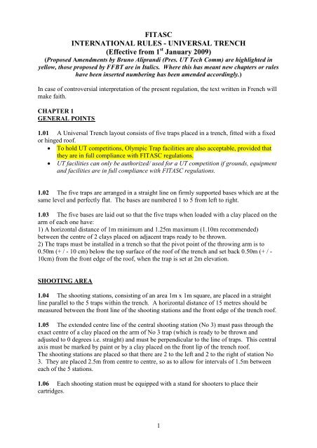 INTERNATIONAL RULES - UNIVERSAL TRENCH - CPSA
