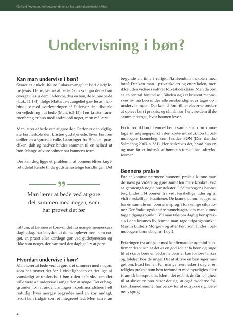 Undervisning i bøn? af Gerhard Pedersen - Kirken Underviser