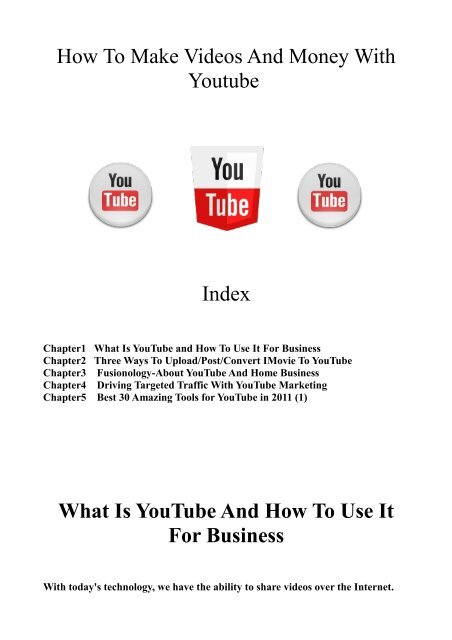 How To Make Videos And Money With Youtube Index What Is ...