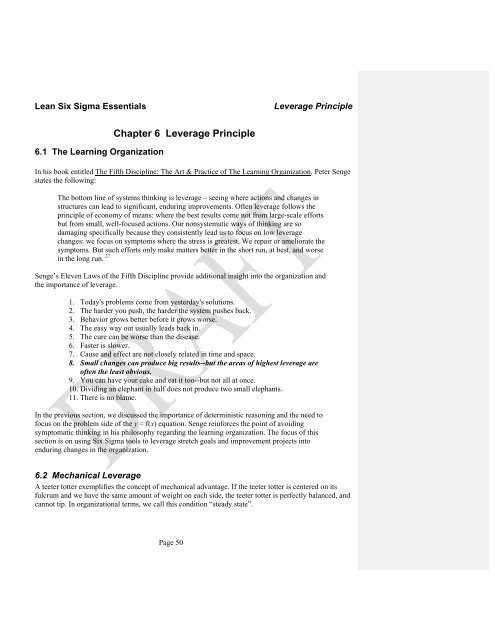 Chapter 6 Leverage Principle