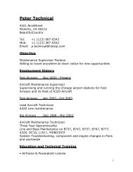 Sample Resume - Application for Powerline Technician