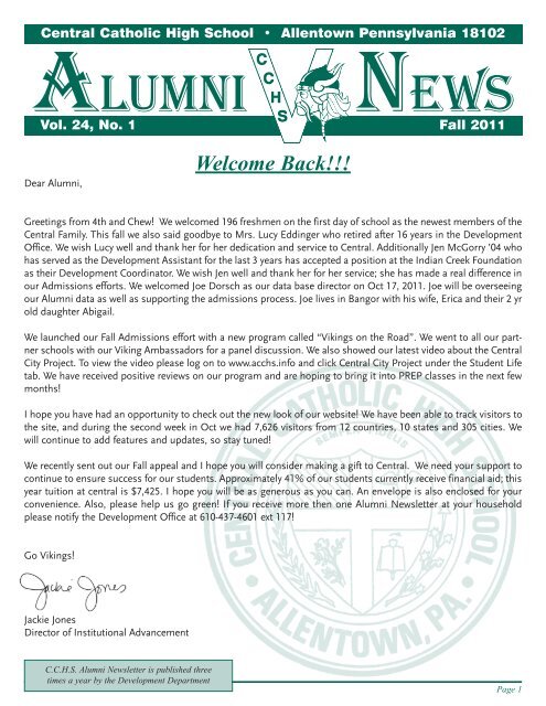 CCHS Fall 2011 NL_Layout 1 - Allentown Central Catholic High ...