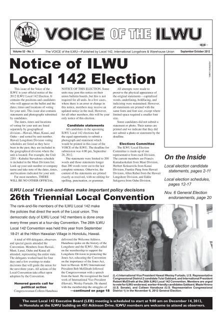 September/October - ILWU Local 142