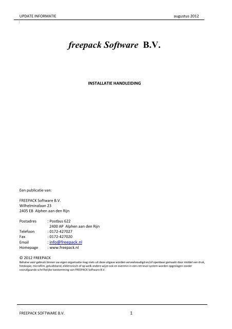 handleiding - Freepack Software BV
