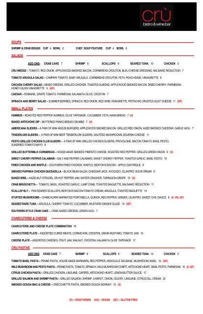 Download Downtown Menu [PDF] - Cru Bistro & Wine Bar