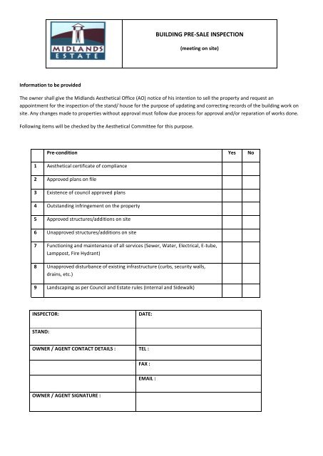 BUILDING PRE-SALE INSPECTION - Midrand Estates