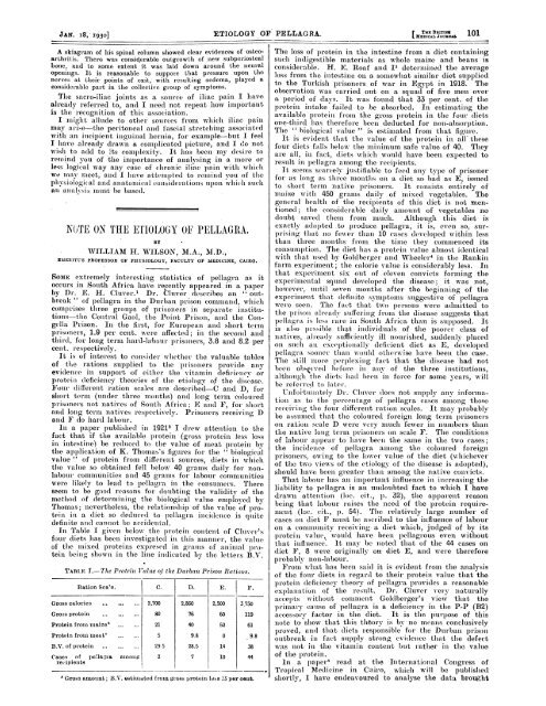 NOTE ON THE ETlOL.OGY OF PELLAGRA.