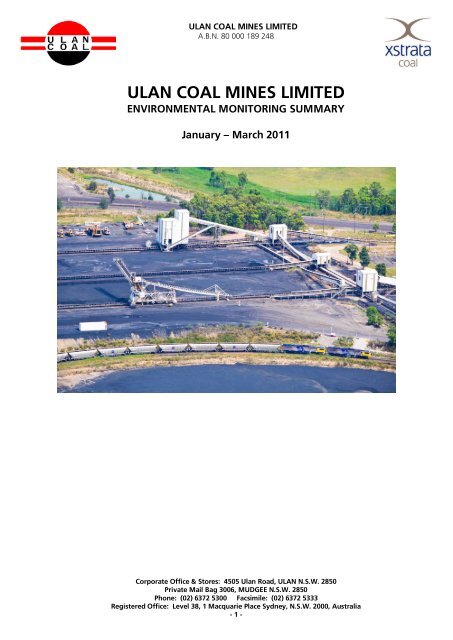 Environmental Monitoring Summary January ... - Ulan Coal Mines
