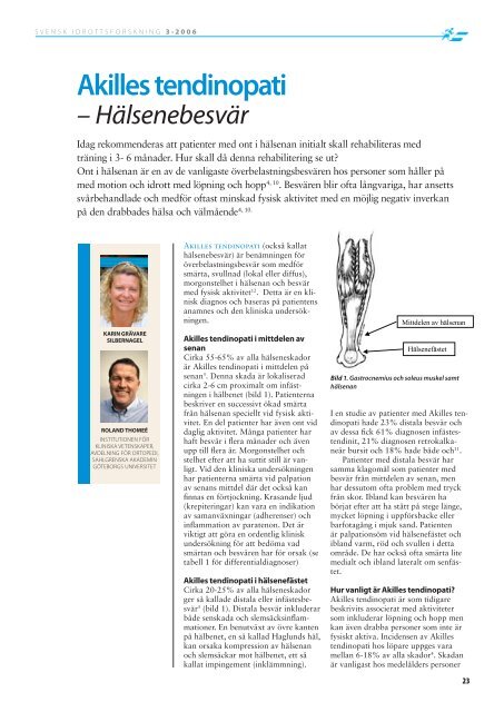 Akilles tendinopati - hälsenebesvär - GIH