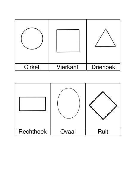 Cirkel Vierkant Driehoek Rechthoek Ovaal Ruit - Juf-Moniek