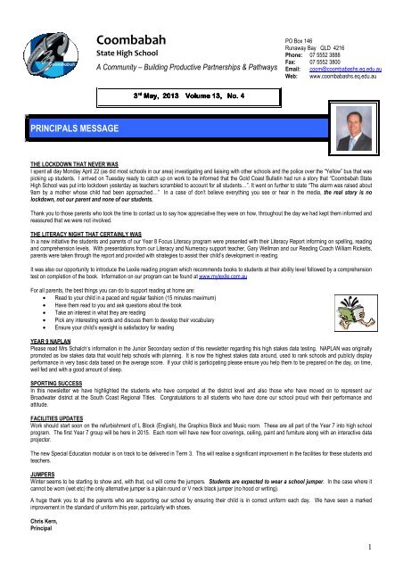 newsletter-2013-5-3 - Coombabah State High School
