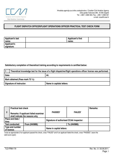 Page: 1 FLIGHT DISPATCH OFFICER/FLIGHT ... - CCAA