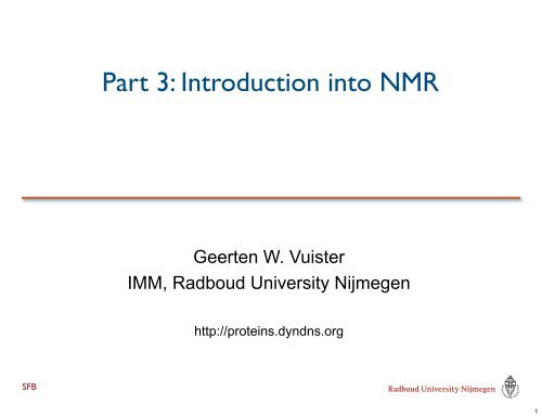 Part 3: Introduction into NMR