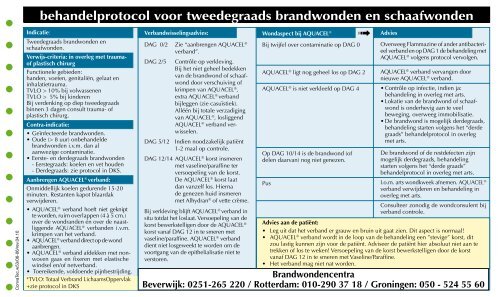 behandelprotocol voor tweedegraads brandwonden en schaafwonden