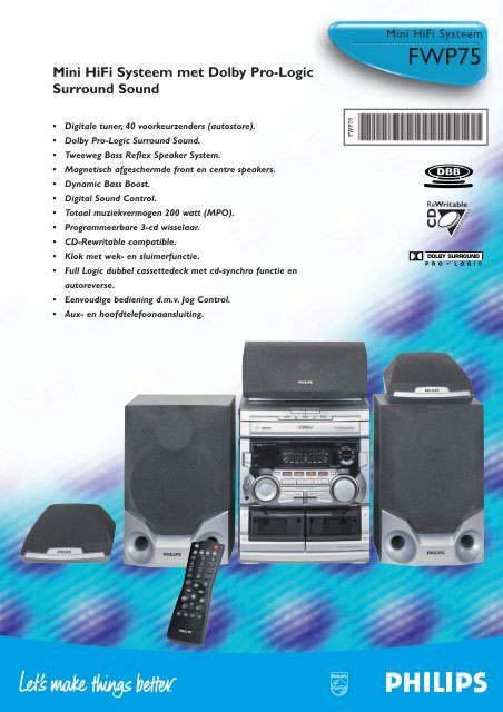Mini Hifi Systeem met Dolby Pro-Logic Surround Sound - Philips