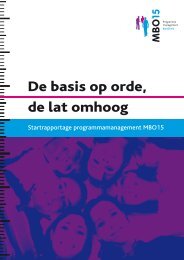 De basis op orde, de lat omhoog - MBO15