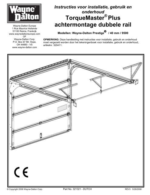 TorqueMaster Plus achtermontage dubbele rail - Wayne Dalton