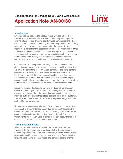 Application Note AN-00160 - Linx Technologies