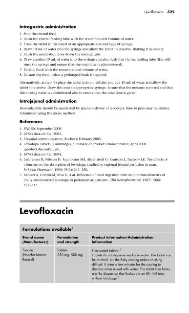 Intragastric administrati