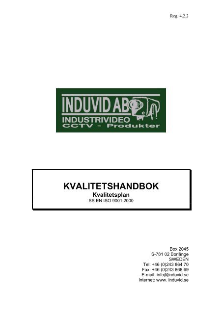 Läs vår kvalitetshandbok - Induvid AB
